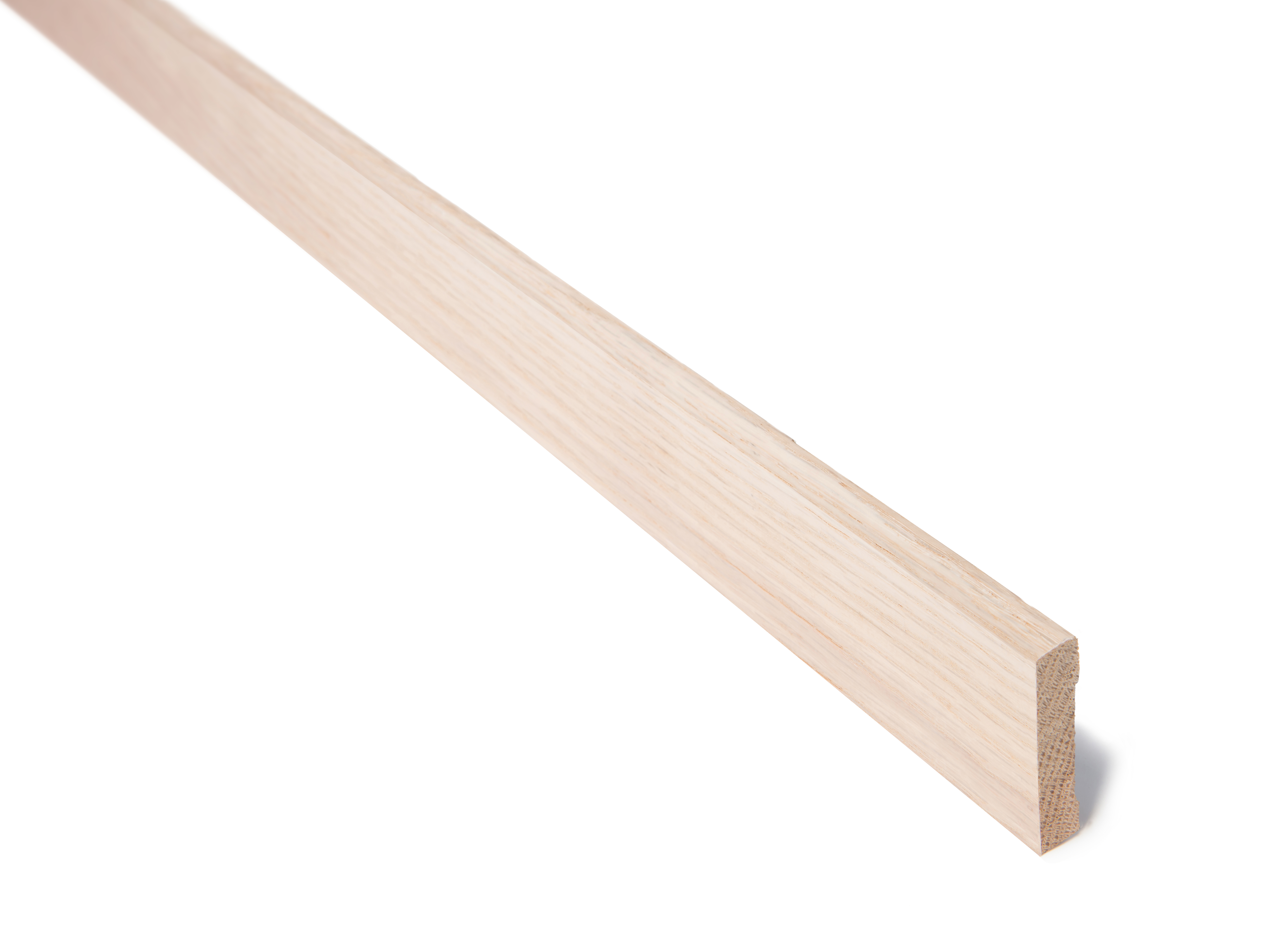 Eik fotlist Enkel - 12 x 58 - Lakkert hvitpigmentert lakk